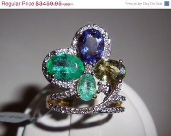 48 HOUR WEEKEND SALE Paraiba Tourmaline, Tanzanite & Zambian Emerald ...