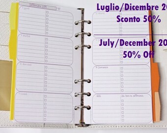 Printed 2014 (from july to december) planner insert, 1 week on 2 pages ...