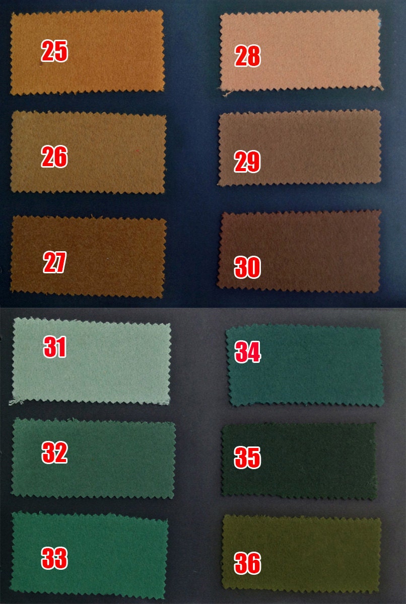Wool Cashmere Blend Fabric Color Chart by DressStory on Etsy