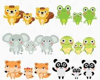 BLACK FRIDAY SALE Animal Family Digital Clipart
