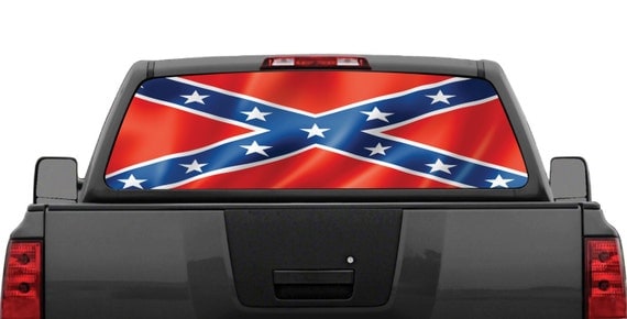 Rebel Flag Window Decal 2009+ RAM Rear Sliding Window Decals Rebel