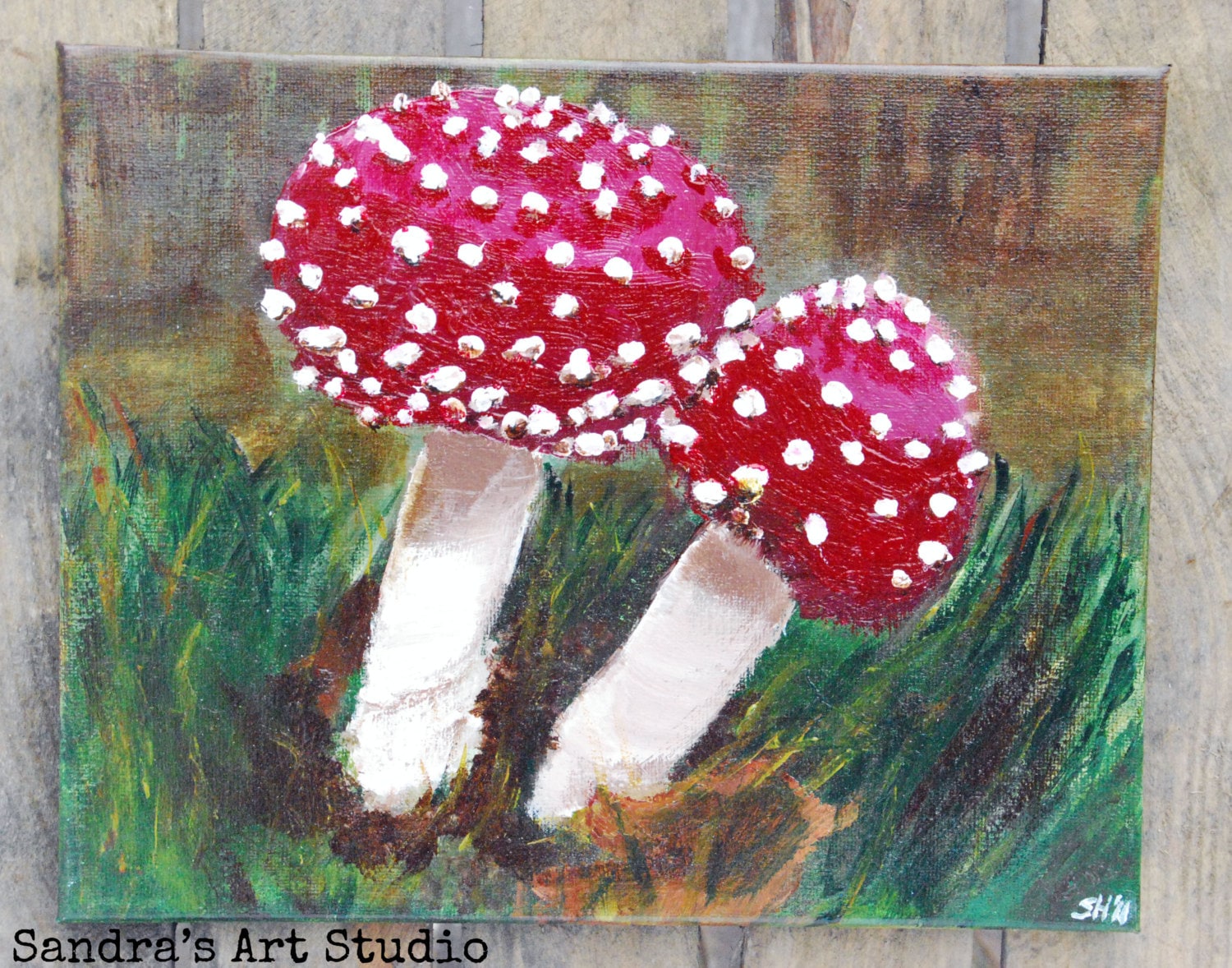 Autumn painting – “TOADSTOOLS” – Pretty fall painting with toadstools ...