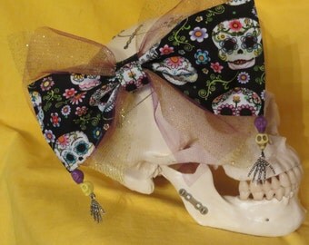 Popular items for skull hair bow on Etsy