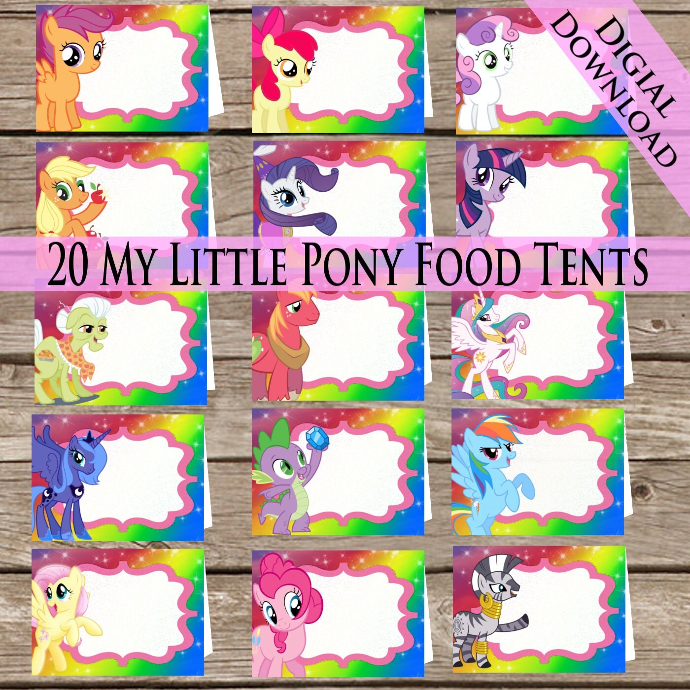 20 My Little Pony Food tents Digital Download 20 by ClipArt911