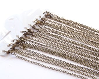 Items similar to 6 Silver Plated Lobster Clasp Link Chain Bracelets - 7 ...