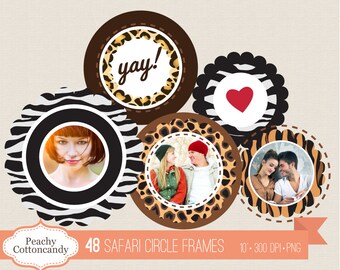 Items similar to Pastel Rainbow Scalloped Circle Frames - Personal and ...