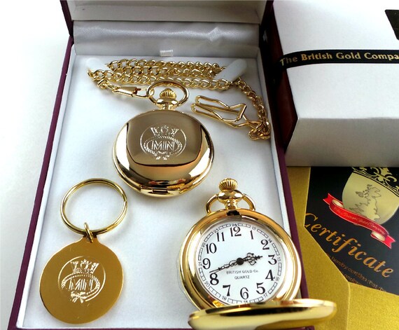 Merchant Navy 24K Gold Plated Pocket Watch by BritishGoldCompany