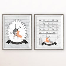 Deer Nursery Art, Set of 2, Instant Download, 16x20", Deer Wall Art ...