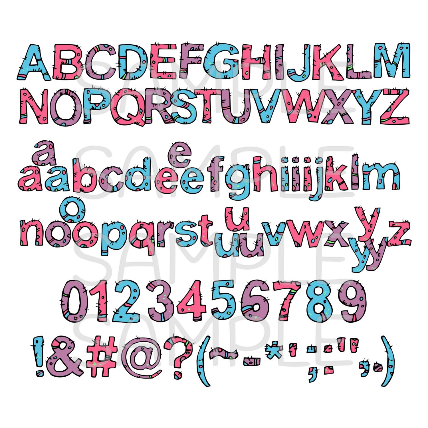 DIGITAL ALPHABET Clip Art Funky Letter clip by dntdigitaldesign