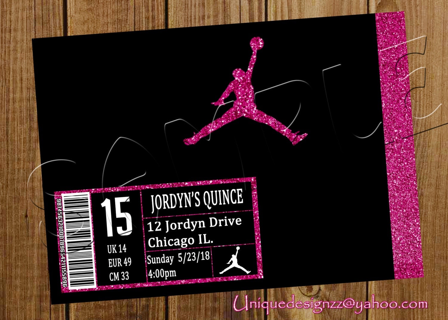 Jordan Logo Birthday Invitations