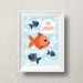 Printable Poster 'Be Unique' with fish design nursery