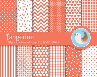 ORANGE Digital Paper and Printable Background Patterns