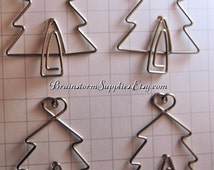 Heart Tree Clips Package of 4 Metal Heart Topped Pine Tree Clips
