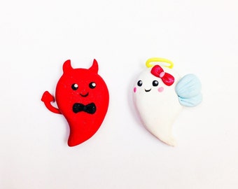 Kawaii Angel and Devil Best Friend Charms, BFF charm, friendship charm ...