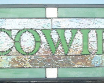 Personalized Family Name Plaque Stained Glass by cityfreeglass