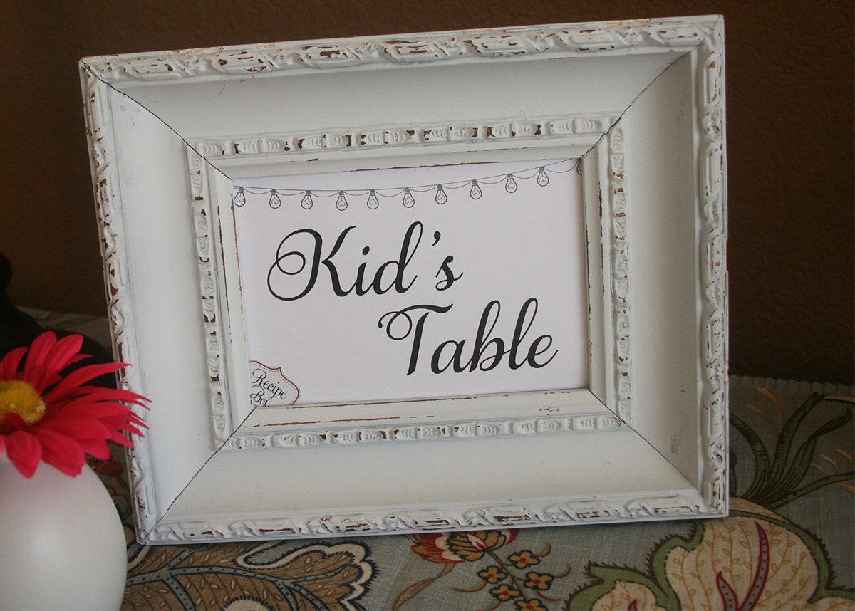 Kid's Table Wedding Sign Kids Activity Table Reception