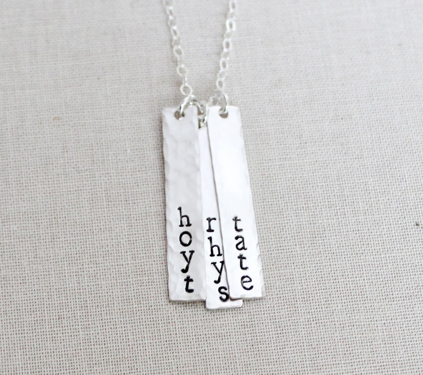 Three Name Necklace Sterling Silver 3 Childrens By VivaRevival three-name-necklace-sterling-silver-3-childrens-by-vivarevival