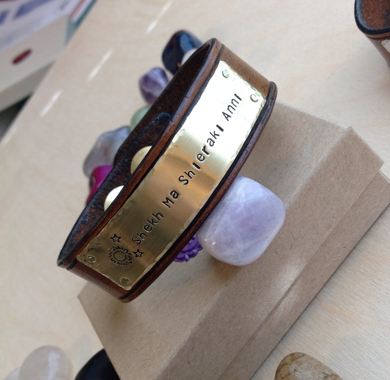 Personalized Leather Bracelet Personalized by BlueCornerCreasigns