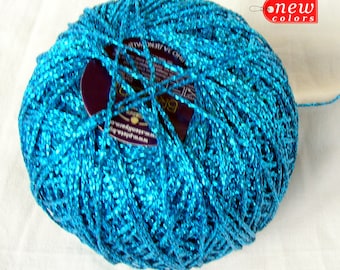 Glitter Yarn Shine sparkle yarn silver color yarn by HandyFamily