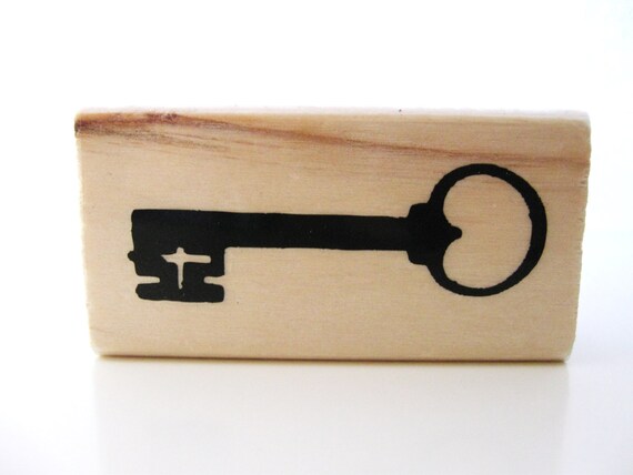 Key Stamp Wood Mounted Rubber Stamp by BonitaBellitaEtc on Etsy