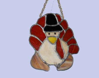 Stained glass turkey | Etsy