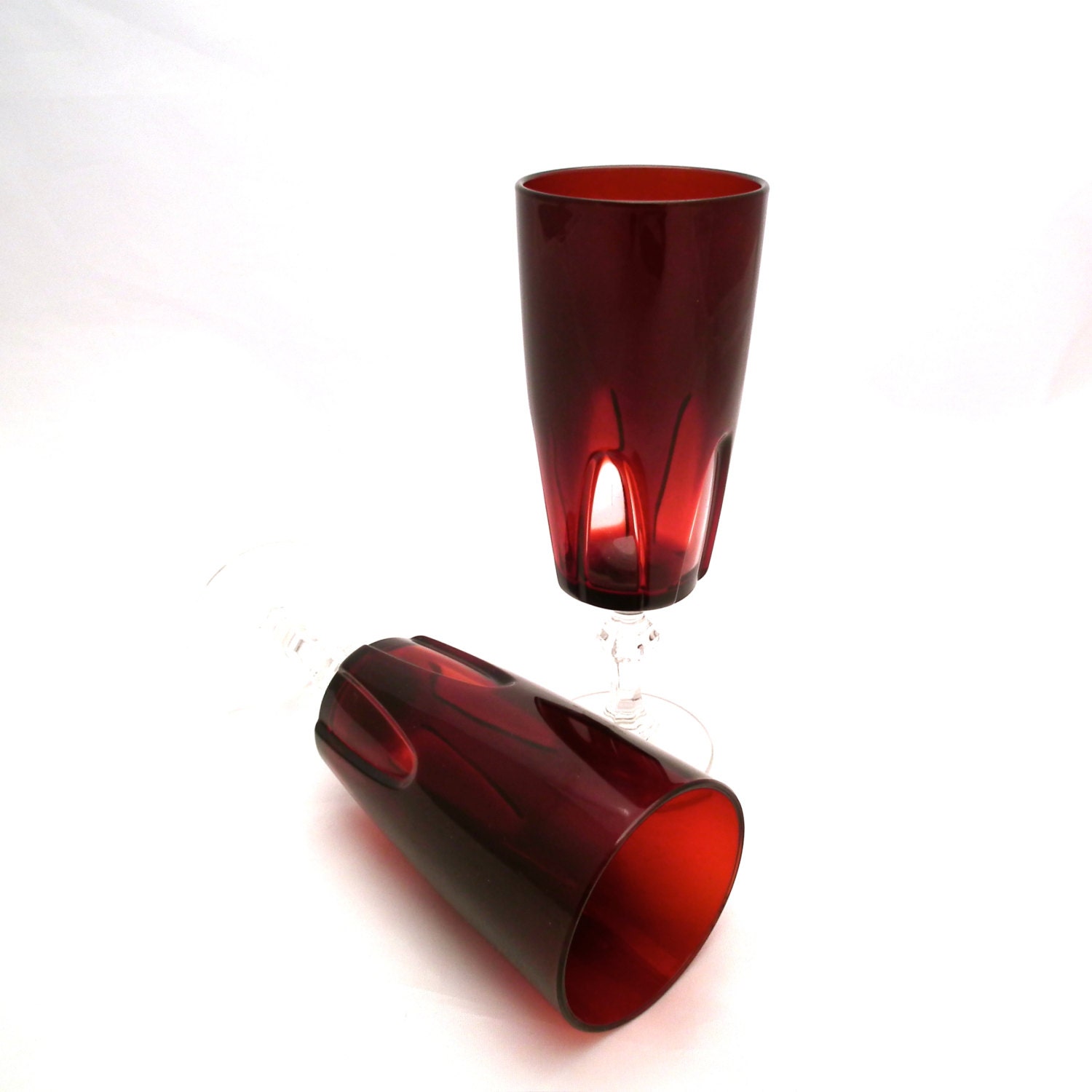 Pair of Luminarc Ruby Red Wine Glasses, French Wine Glasses, Gothic ...