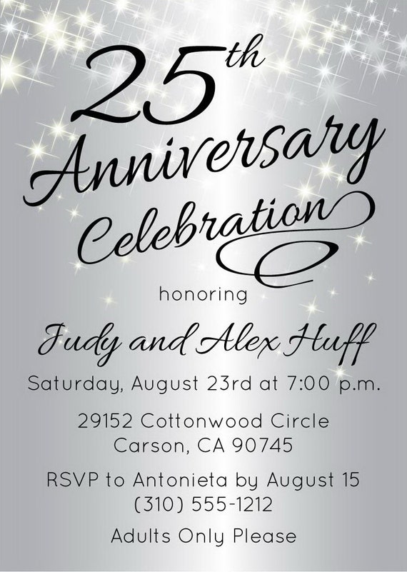 25th Anniversary Party Invitation