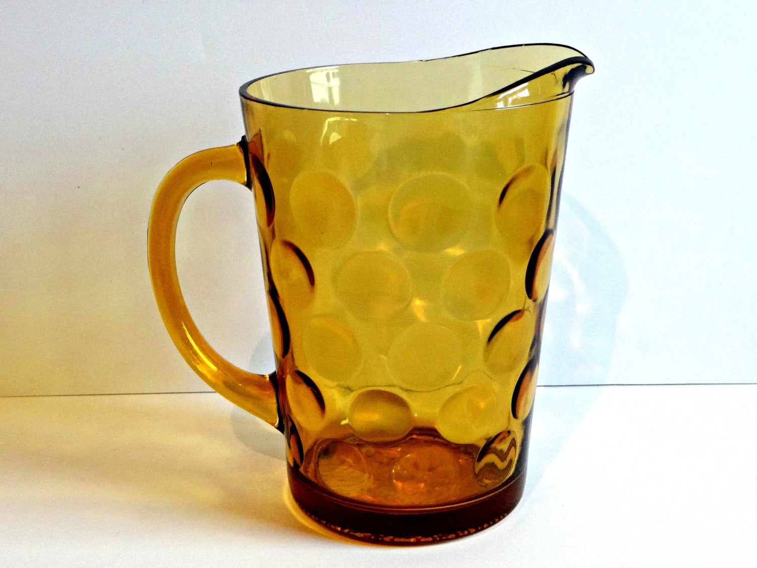 Vintage Hazel Atlas Eldorado Pitcher Amber Gold Mid Century 1950s-1960s ...