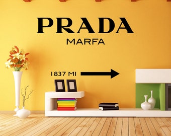 wall decal vinyl sticker prada marfa girls fashion living room shop ...