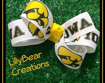 Iowa Spirit Bow, Hawkeyes Hair Bow, Hawkeyes Hair Clip, Iowa Football ...