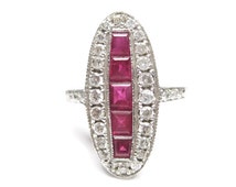 Popular items for art deco ruby ring on Etsy