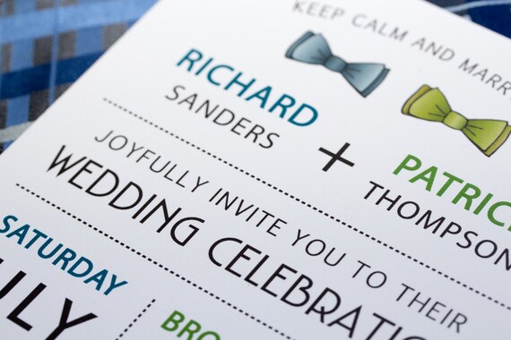 Items Similar To Same Sex Wedding Invitation And Rsvp Postcard Custom