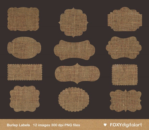 Burlap Frames Clip Art Burlap Digital Frames by FOXYdigitalart
