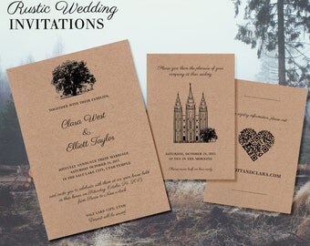 Lds wedding invite | Etsy