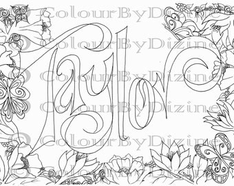 The Name Taylor Coloring Pages Coloring Pages