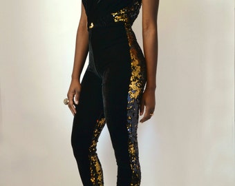 Gold sequin bodysuit | Etsy