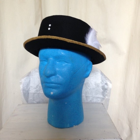 Items similar to Angel Hat: Flat Top Wool Blend Hat with Angel Wings ...