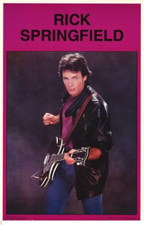 Rick Springfield 1982 Color Rare Poster