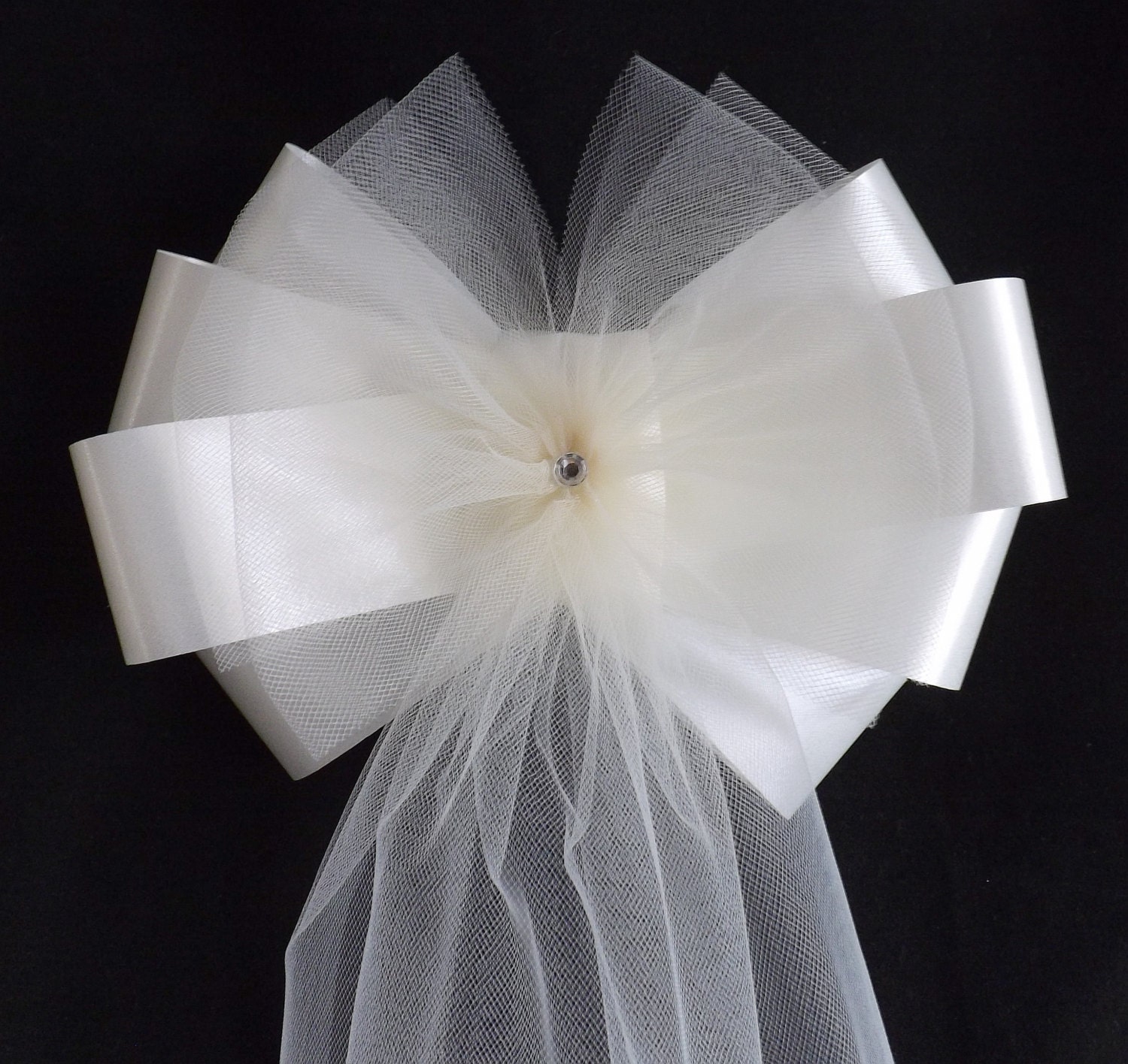10 x Fluffy Tulle Wedding Pew End Bows Choice by PlushyOccasions