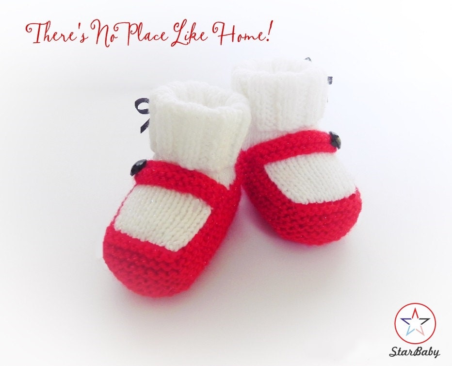 Baby Booties Red Shoes Mary Jane Booties Ruby Slippers