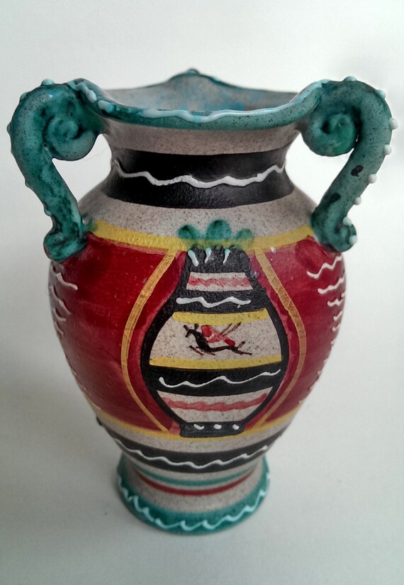 Italienne vintage rare Ars Deruta vase vase petit en