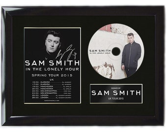 Sam Smith UK Tour 2015 FRAMED Signed Special Edition CD Display
