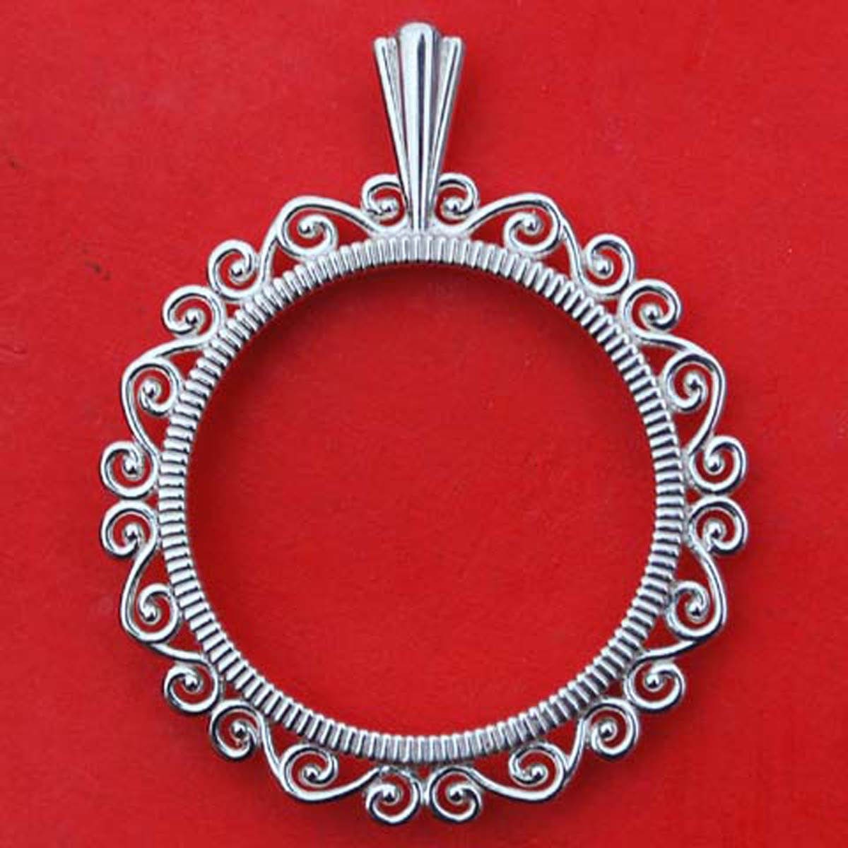 Solid 925 Sterling Silver Coin Bezel Mount Frame Settings Fit