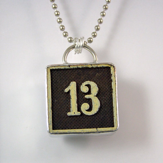 Number 13 Pendant Necklace
