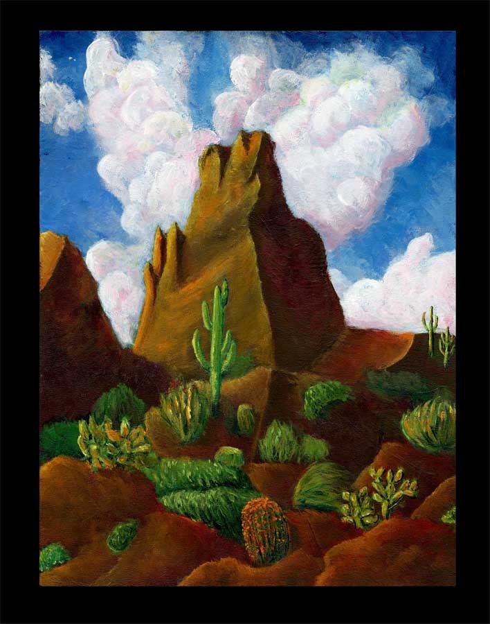 Desert Landscape Original Painting Acrylic by AlexisFritz on Etsy