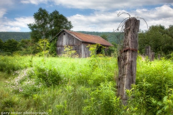 Old Barn Photograph, Rustic Country Landscape, Signed Print, New York ...