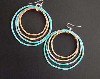 Double hoop earring | Etsy