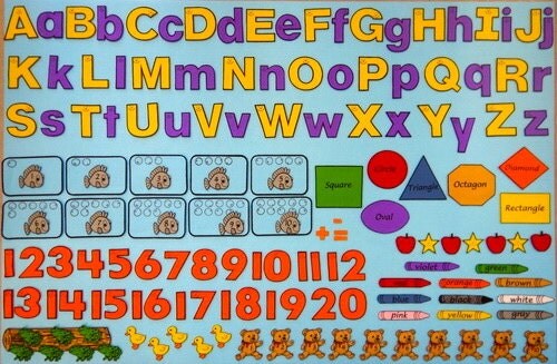 Basic Learning Skills Felt Board Set . Includes letters