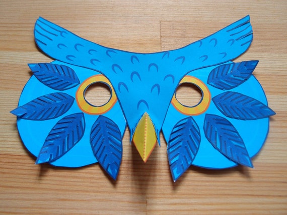 Owl Mask Printable Mask Paper Craft Kit Kid's