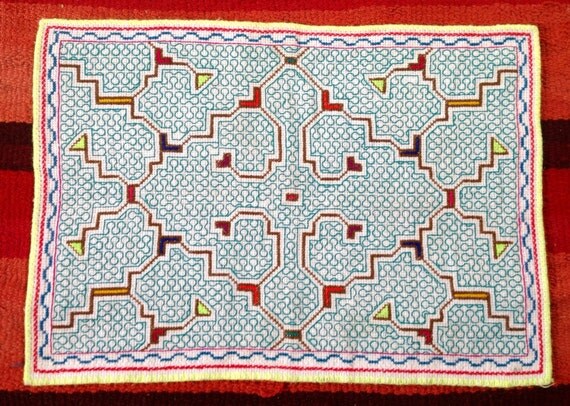 Shipibo Kene Shipibo Textile Hand Embroidered Wall